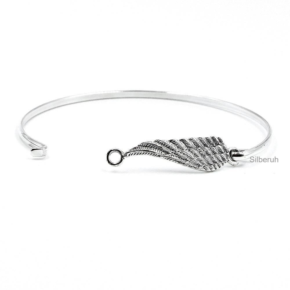 Angel Wing Silver Openable Kada Bangle – SILBERUH