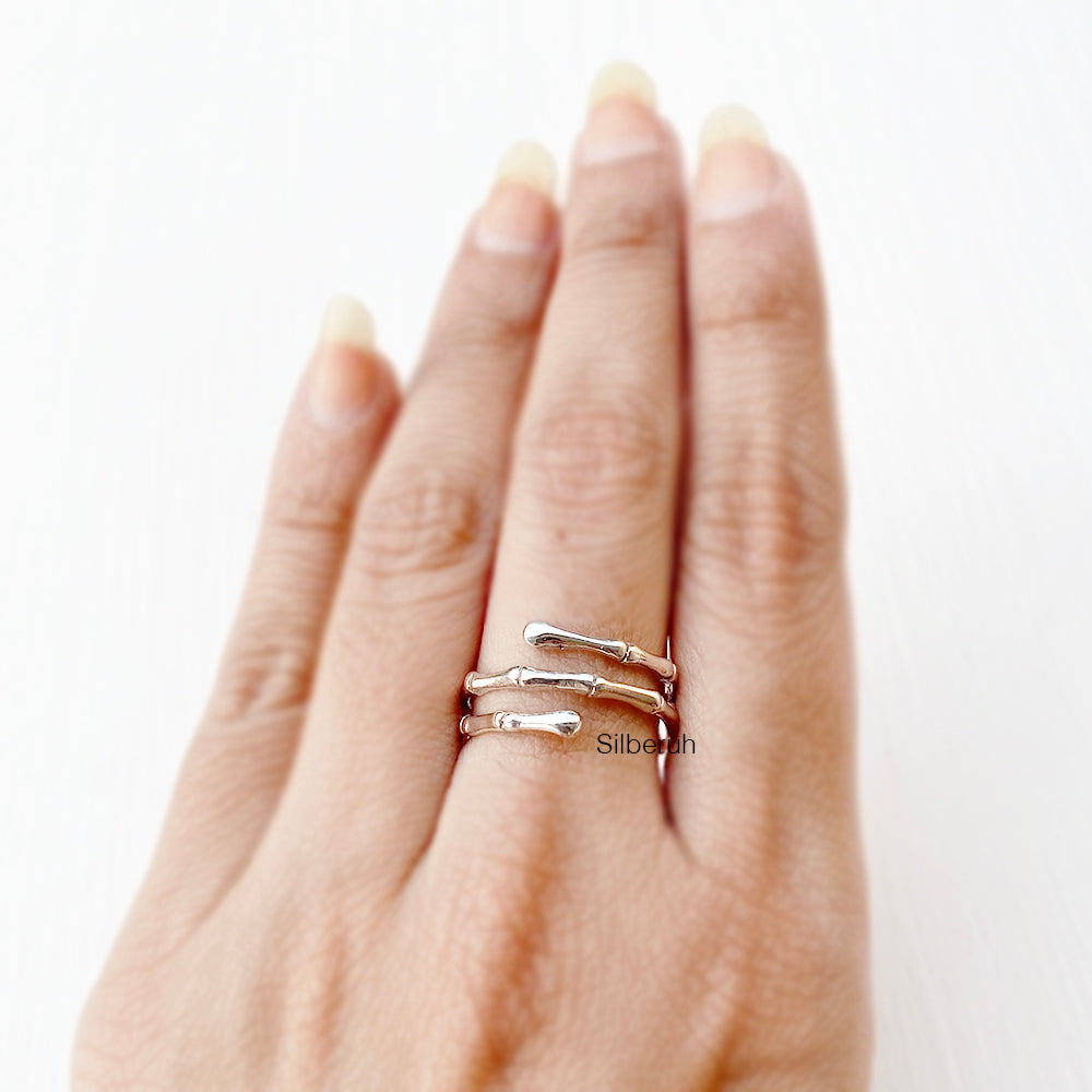 Bamboo Silver Ring Silberuh