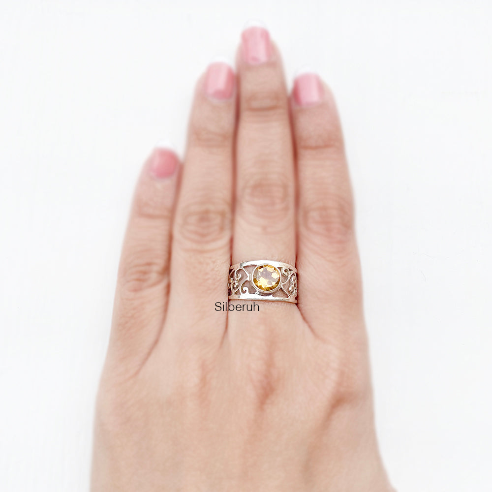Citrine Filigree Silver Ring – SILBERUH
