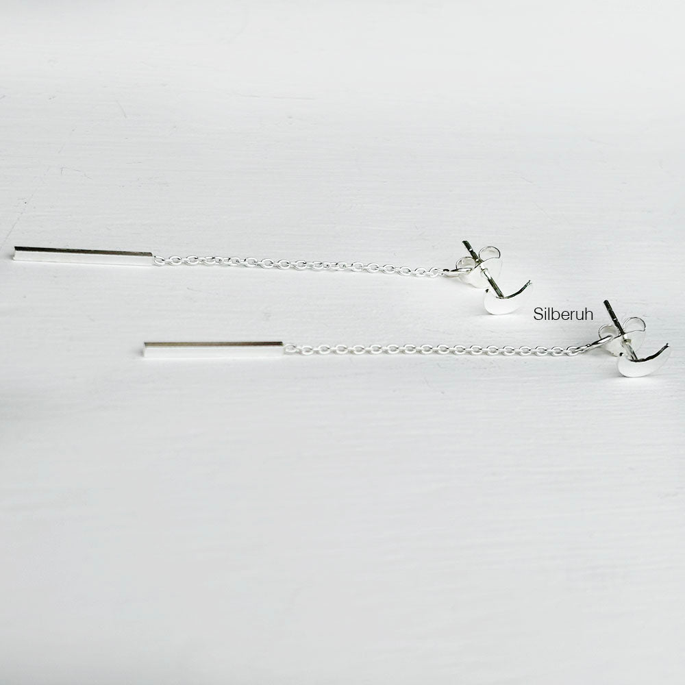 Half Moon Chain Silver Earring – SILBERUH
