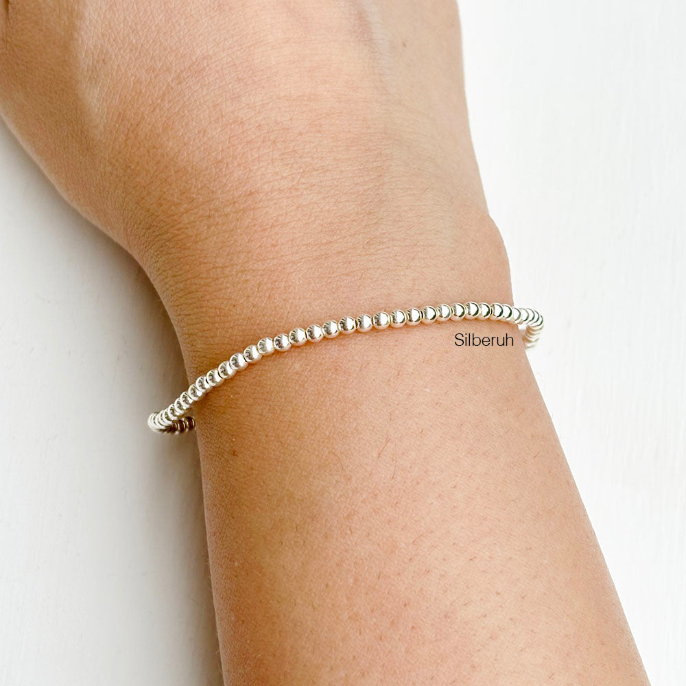 Half Moon Charm Stretchable Silver Bracelet – SILBERUH