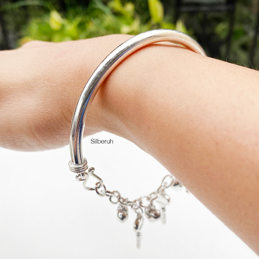 Heart & Key Charm Silver Bracelet – SILBERUH