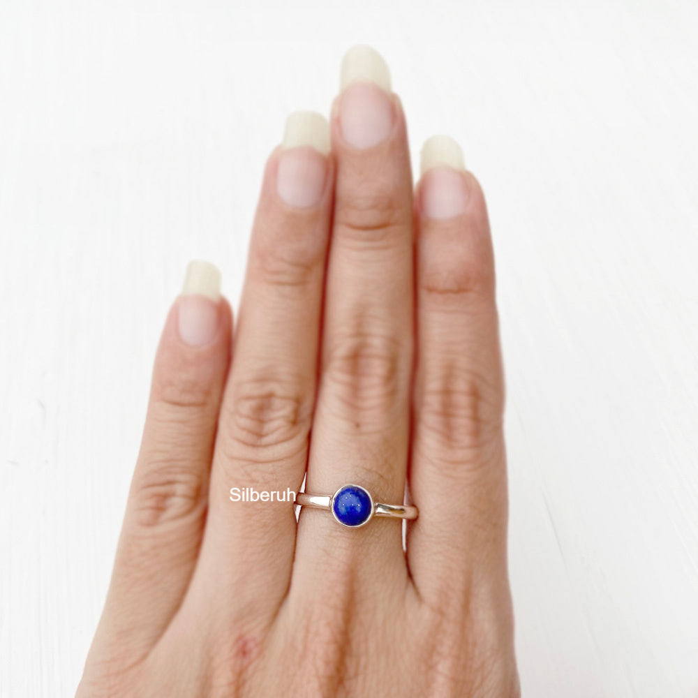 Lapis Lazuli Stacking Silver Ring – SILBERUH