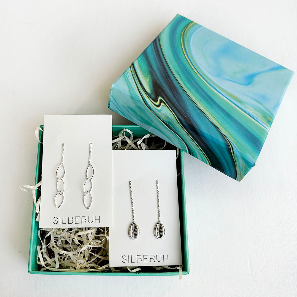 Leaf & Cowrie Silver Gift Set – SILBERUH