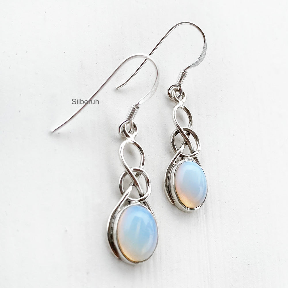 Opalite Knot Silver Earring – SILBERUH