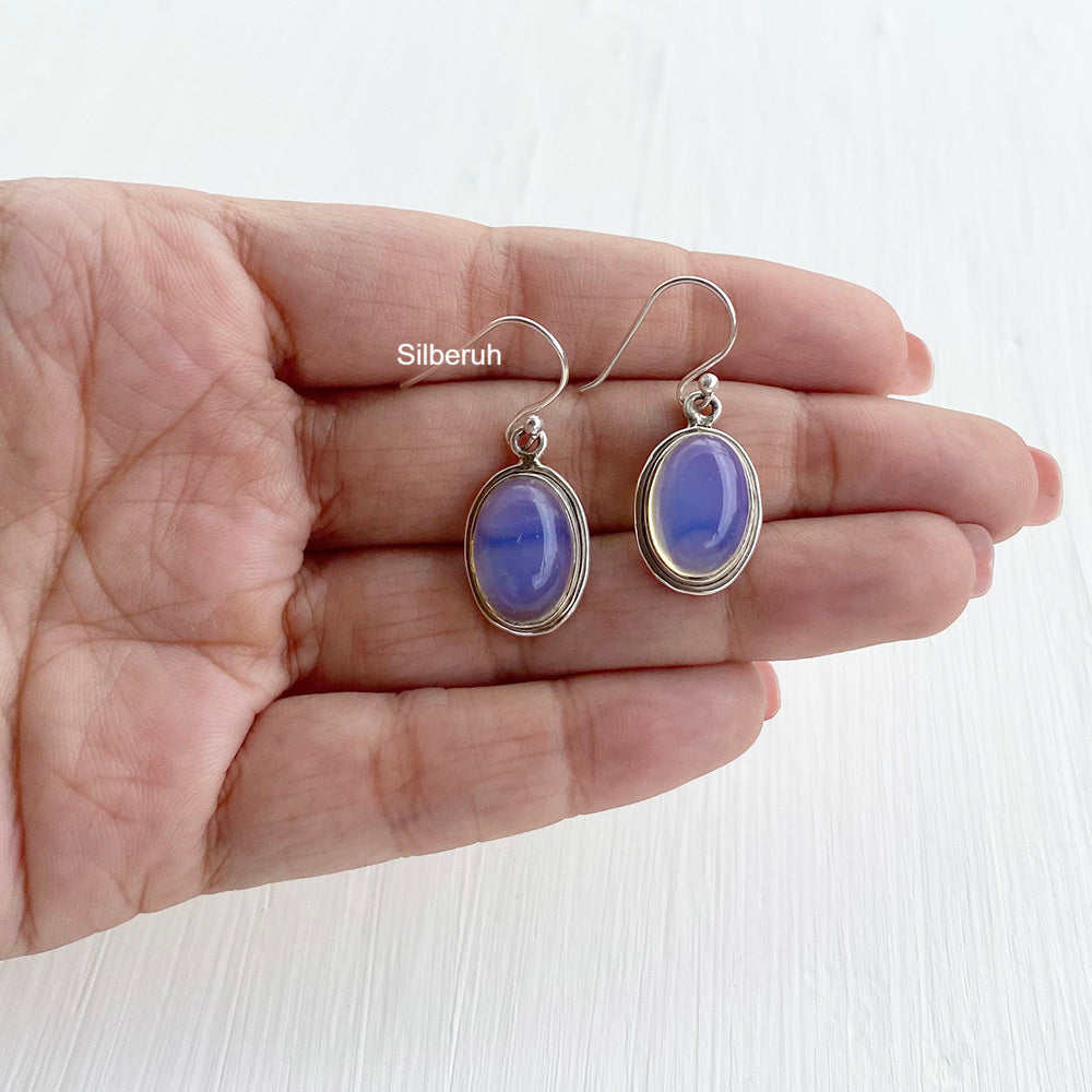 Opalite Oval Silver Earring – SILBERUH