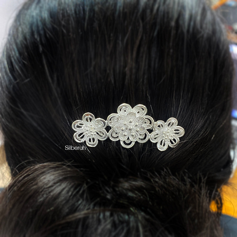 Phool Silver Hair Pin – SILBERUH