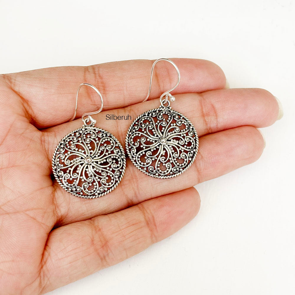 Chakr Jali Silver Earring – SILBERUH