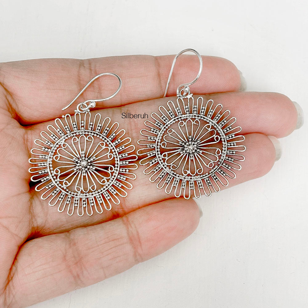 Round Silver Jali Earring – SILBERUH