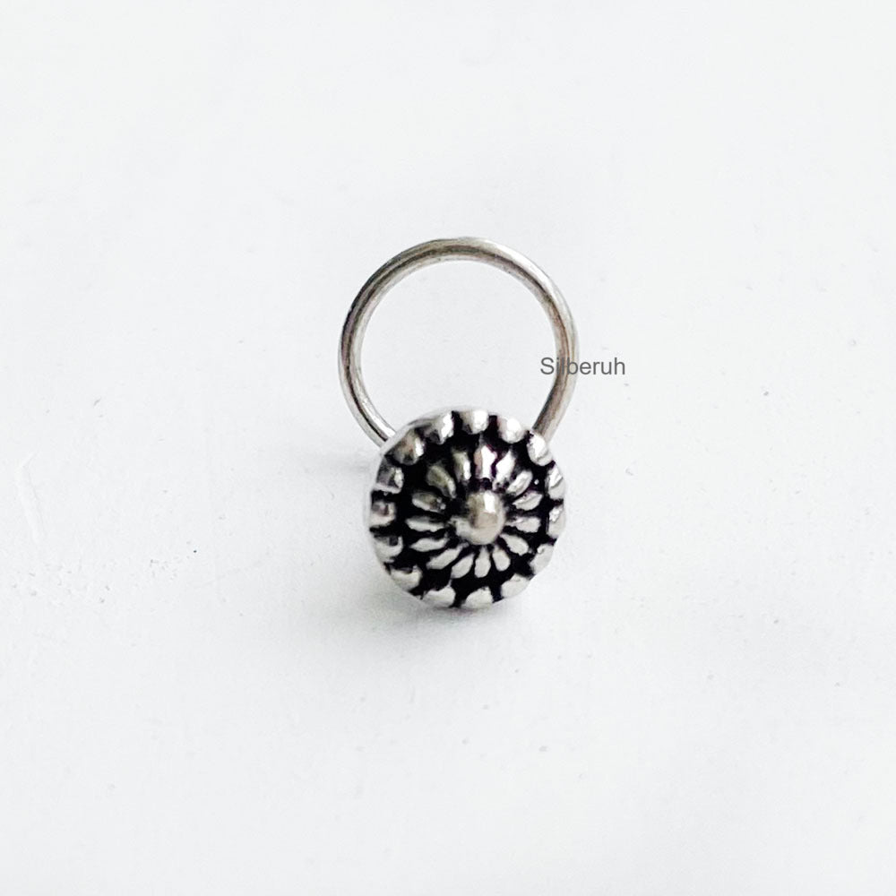 Round Silver Nose Pin Silberuh