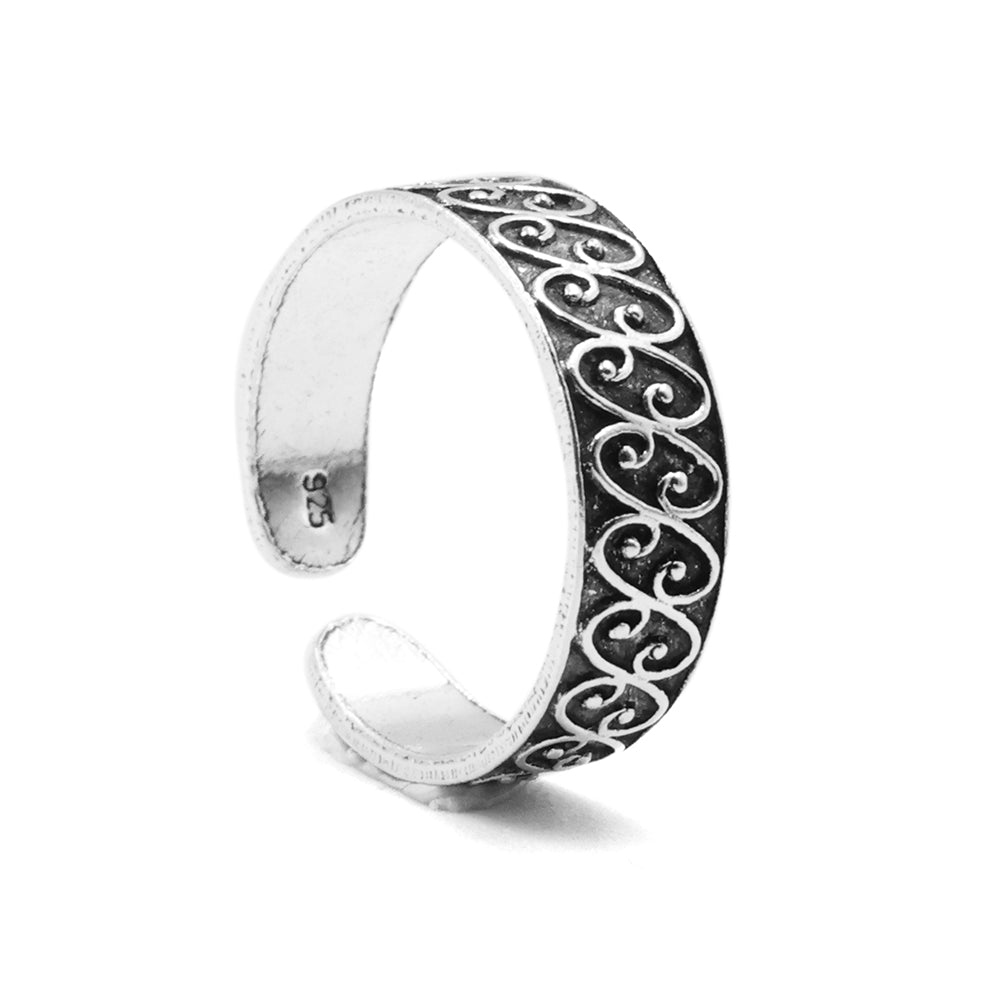 Cursive Silver Toe Ring – SILBERUH