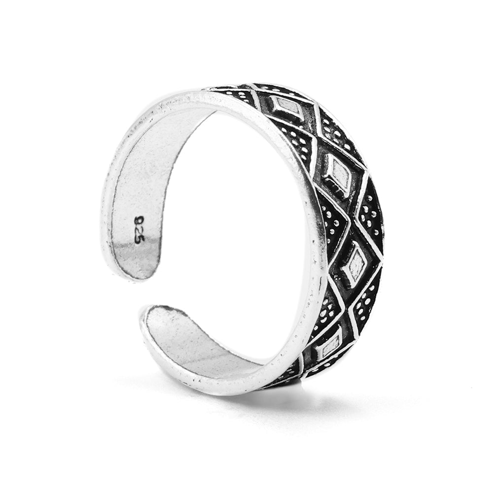 Diamond Silver Adjustable Toe Ring – SILBERUH