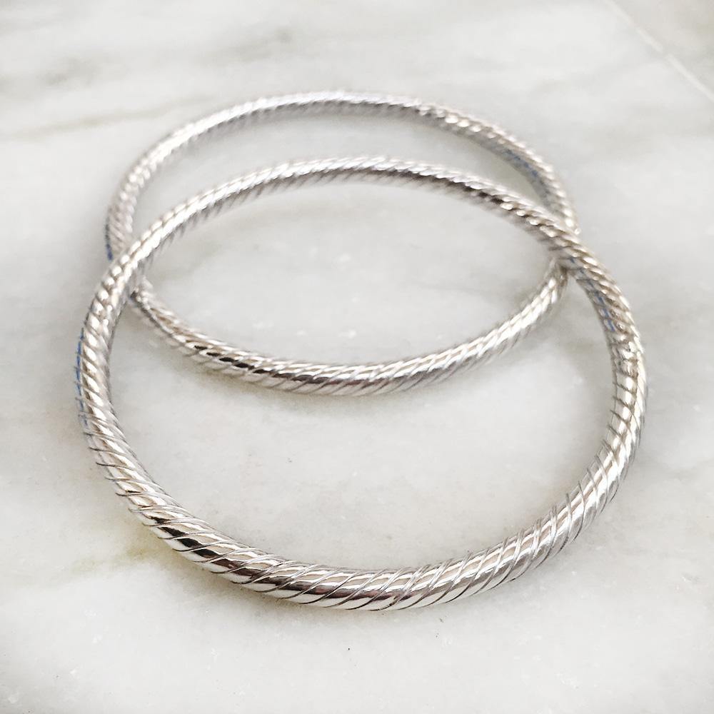 Silver Twisted Bangle – SILBERUH