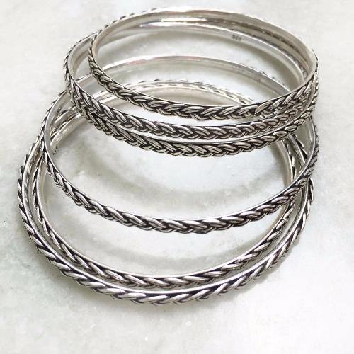Knotted Silver Bangles – SILBERUH