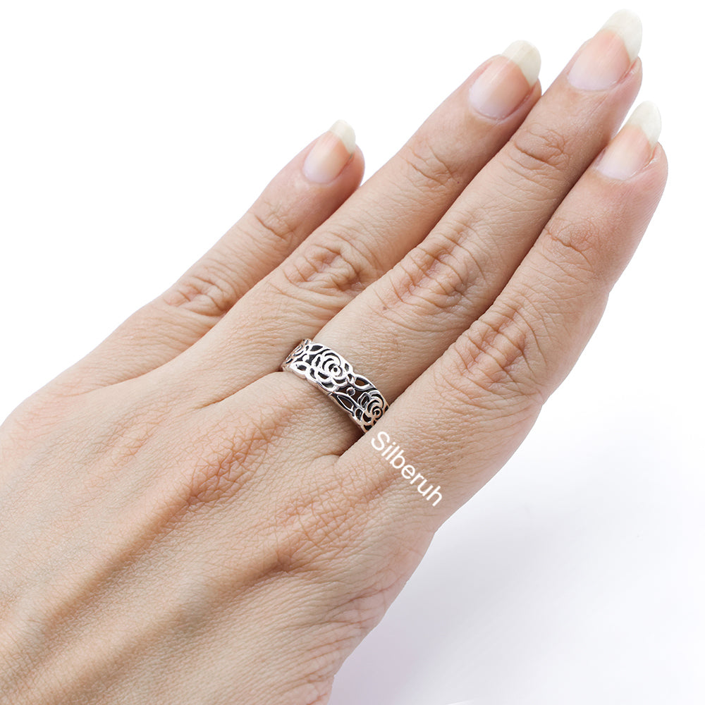 Rose Silver Band Ring – SILBERUH
