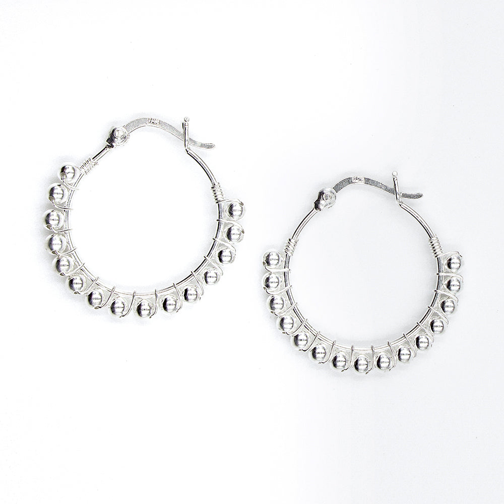 Silver Ball Hoop Earring – SILBERUH
