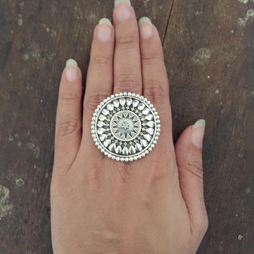 Tribal Silver Adjustable Ring – SILBERUH