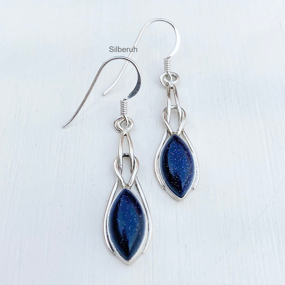Blue Sunstone Silver Earring – SILBERUH