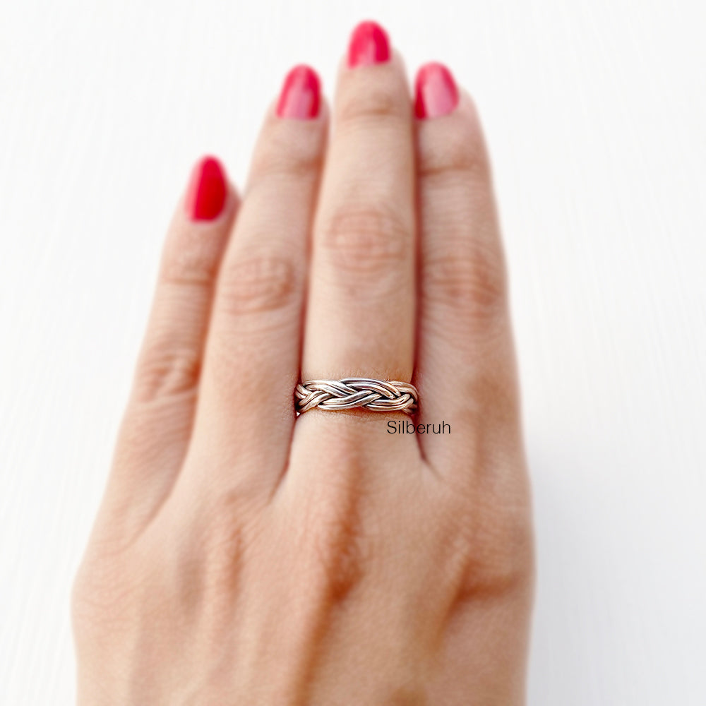 Knotted Band Silver Ring – SILBERUH