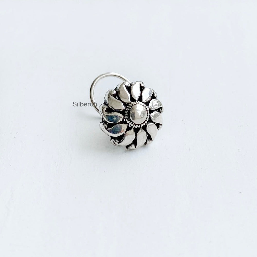 Silver Phool Nose Pin – SILBERUH