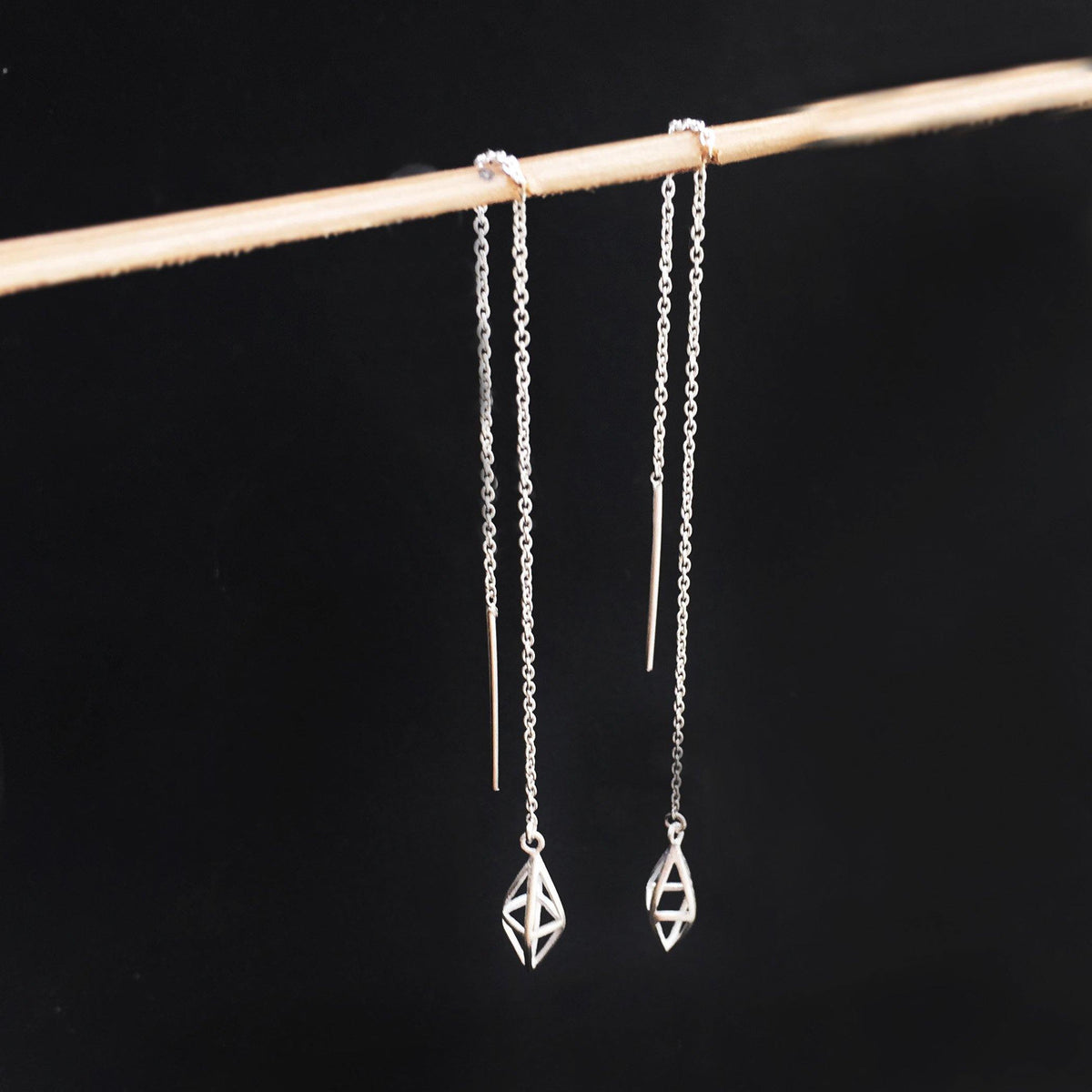Diamond Threader Silver Earring – SILBERUH